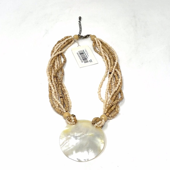 Jewelry | Multi Strand Beaded Necklace With A Pearly Shell Centerpiece ...